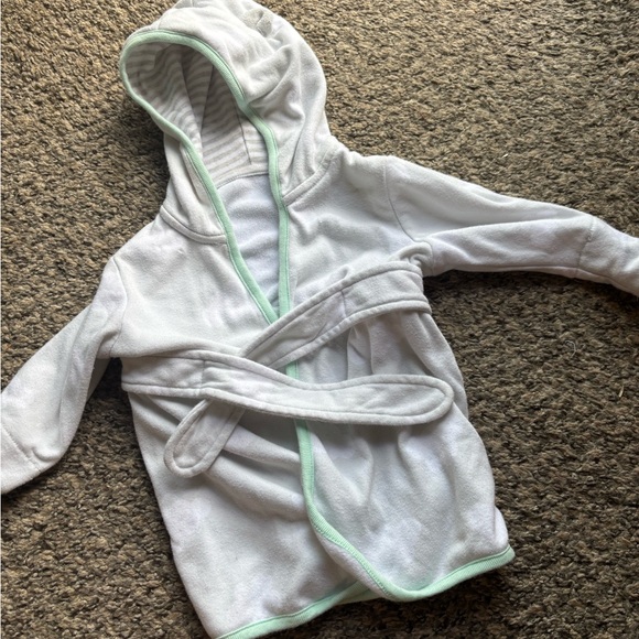 Pajamas | Gray Kids Pajama Robe With Mint Trim | Poshmark
